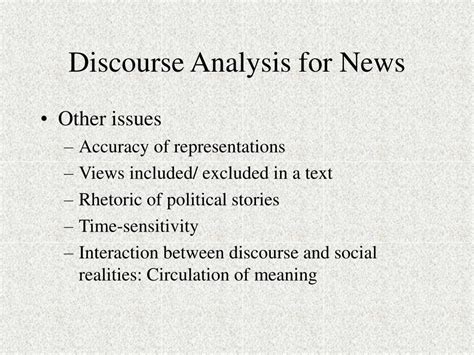 Ppt Using Discourse Analysis On News Media Content Powerpoint