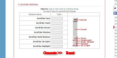 CSS Scroll Bar Style Sheet Generator Bypeople