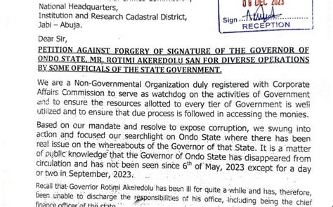 Forgery Group Petitions Efcc Over Alleged Fraudlent Activities Of Ondo