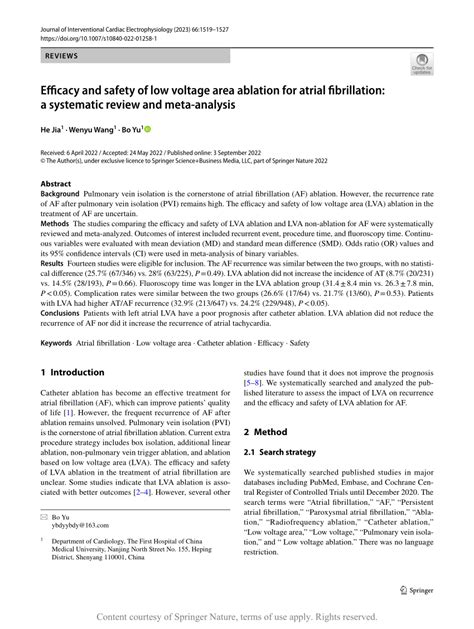 Efficacy And Safety Of Low Voltage Area Ablation For Atrial