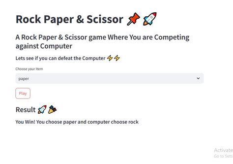 Python Streamlit Webdevelopment Codingprojects Rockpaperscissors