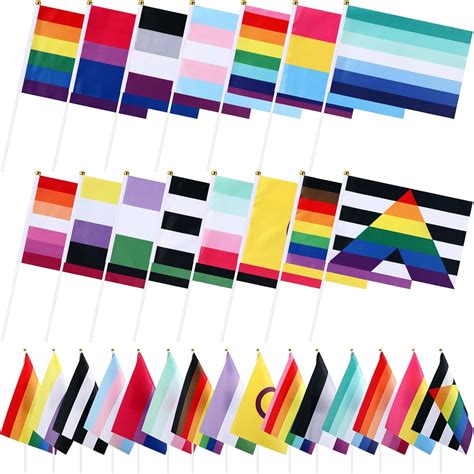 Fuweave 50 Pcs Lgbtq Rainbow Gay Pride Flags 8 X 12 Inch