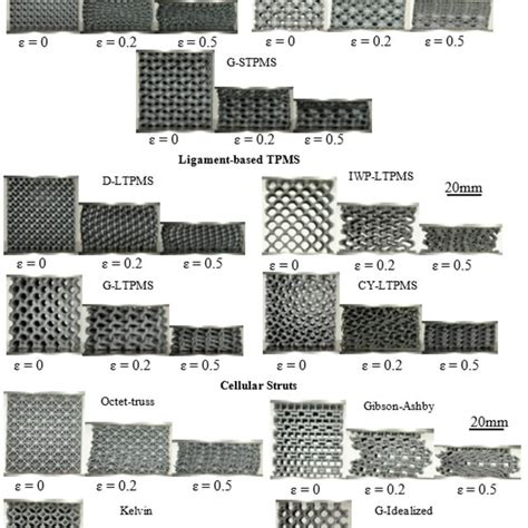 Deformation Behavior Of Sheet Based Tpms Ligament Based Tpms And Download Scientific Diagram