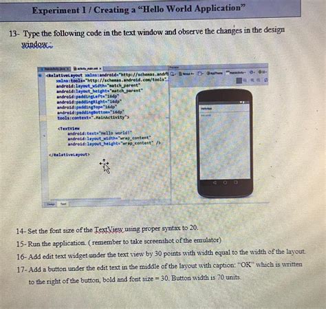 Solved Experiment 1 Creating A “hello World Application” 13