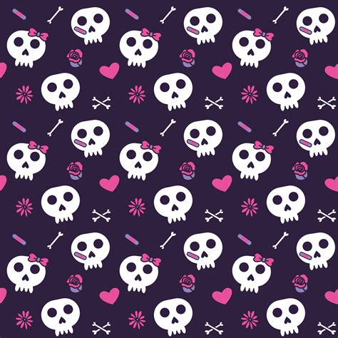 Vector Pattern Skull Cute Background Seamless 25337151 Vector Art At Vecteezy