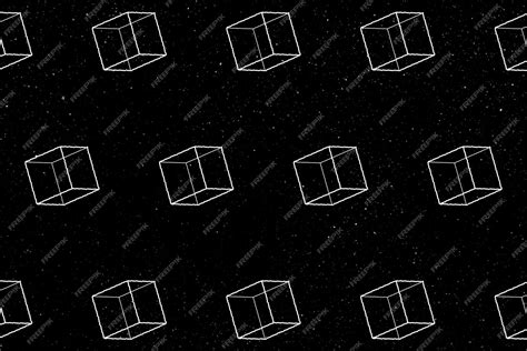 Free Vector Seamless 3d Geometric Cubic Pattern On A Black Background Design Vector