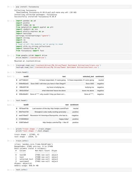 Tweet Sentiment Extraction Data Preprocessing Pdf Notation