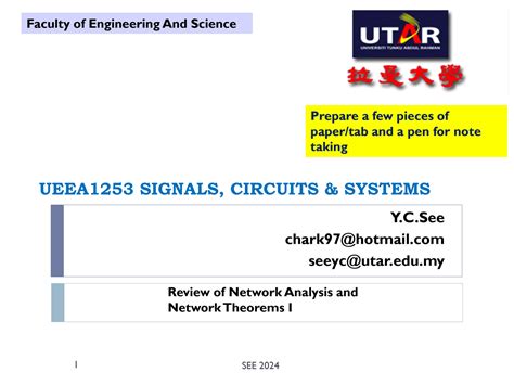 Solution Lecture 1a Review Of Network Analysis And Network Theorems I
