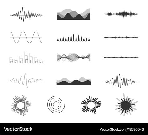 Sound Wave Patterns Royalty Free Vector Image Vectorstock