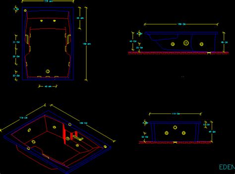 Plan And Jacuzzi Section In Dwg 216 75 Kb Cad Library