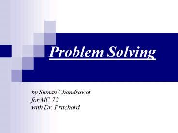 PPT Problem Solving PowerPoint Presentation Free To View Id 26c3fd YzkwZ