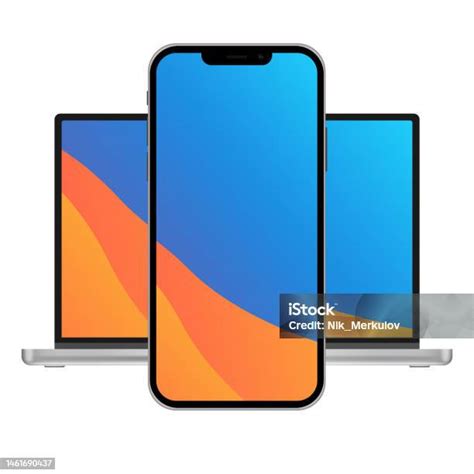 3d 그림 모형 클라우드 컴퓨팅 노트북과 휴대 전화는 흰색으로 격리 0명에 대한 스톡 벡터 아트 및 기타 이미지 0명 Cpu Lcd Istock