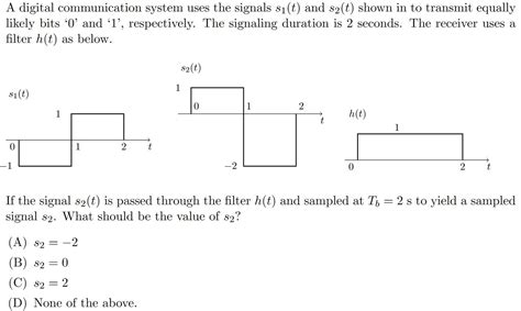 Solved A Digital Communication System Uses The Signals S1t