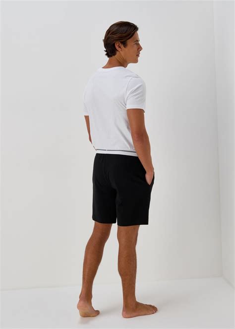 Black Jacquard Stripe Waistband Shorts Matalan