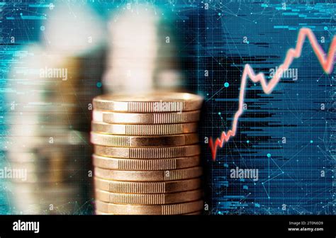 Finance And Artificial Intelligence Stack Of Coins With Upward Curve
