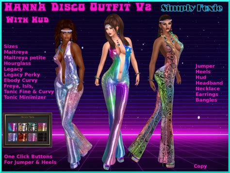 Second Life Marketplace Hanna Disco Outfit V2 Boxed