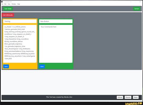 Editmode To Edit Or Add New Buttons File Edit View Window Help Exit Editmode Training New