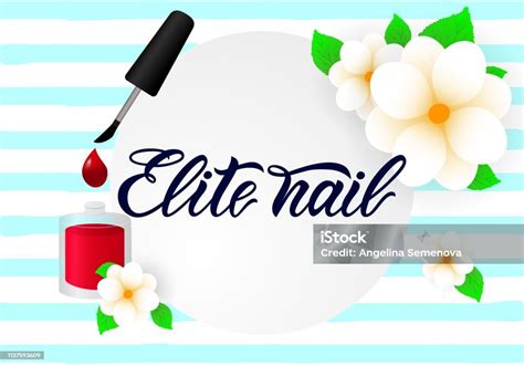 손 레터링 엘리트 손톱 줄무늬 배경에 폴란드어와 함께 벡터 현대 서 예 로고에 대한 스톡 벡터 아트 및 기타 이미지 로고 매니큐어 미용술 광고 Istock