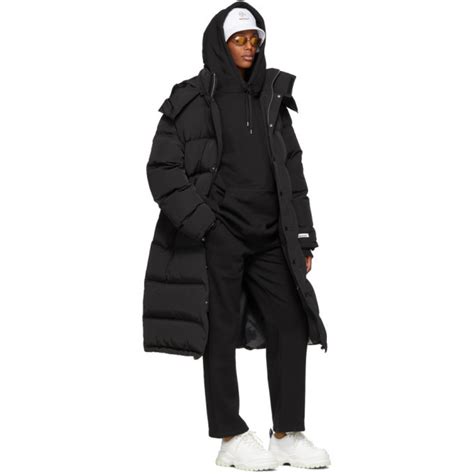 ader error black down long puffer jacket ader error