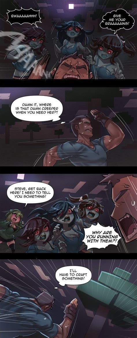 Minecraft Creeper Girl And Steve