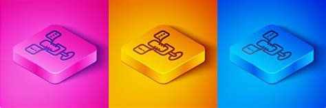 아이소메트릭 라인 분홍색과 주황색 파란색 배경에 격리된 언론의 자유 아이콘 표현의 자유 사각형 버튼 벡터 3차원 형태에 대한 스톡 벡터 아트 및 기타 이미지 Istock