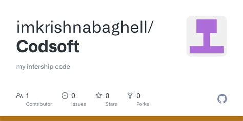 GitHub Imkrishnabaghell Codsoft My Intership Code