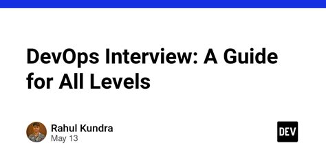 DevOps Interview A Guide For All Levels DEV Community
