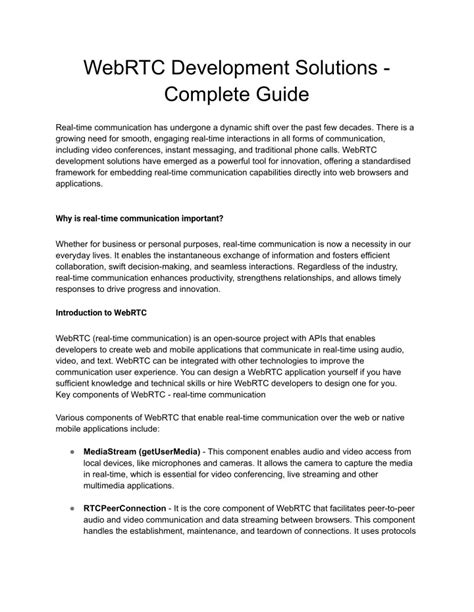 PPT WebRTC Development Solutions Complete Guide PowerPoint Presentation ID 13151265