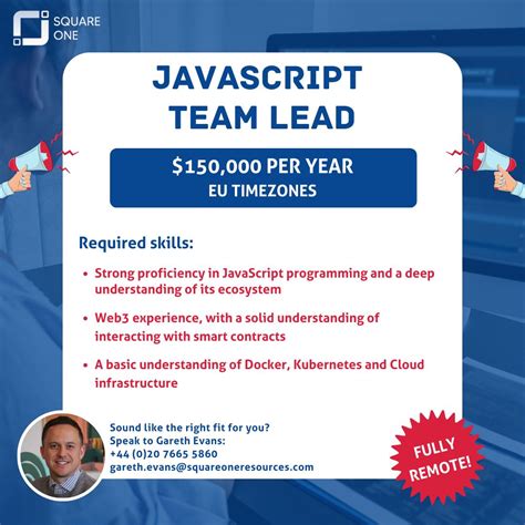 Javascript Blockchain Remote Gareth Evans