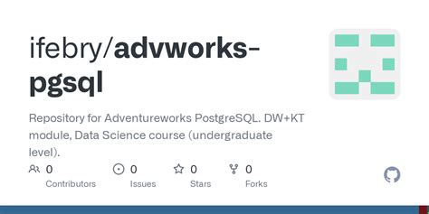 Github Ifebryadvworks Pgsql Repository For Adventureworks Postgresql Dwkt Module Data