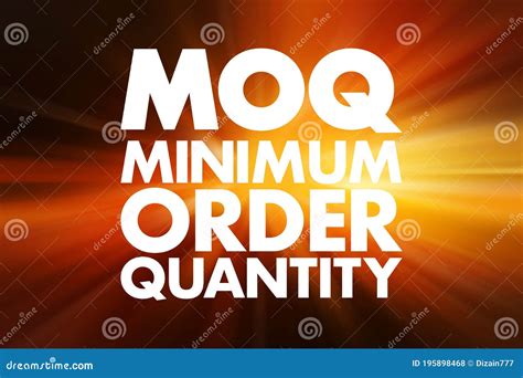 MOQ Minimum Order Quantity Acronym Business Concept Background Stock Illustration