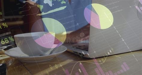 Image Of Statistics And Data Processing Over Businesswoman Using Laptop Stock Image Image Of