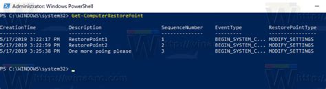 Find Available System Restore Points In Windows 10