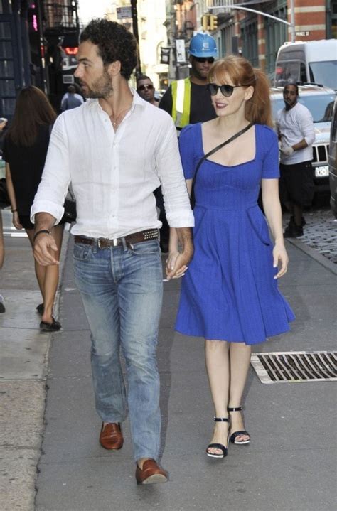 Jessica Chastain And Gian Luca Passi De Preposulo Out And About In New