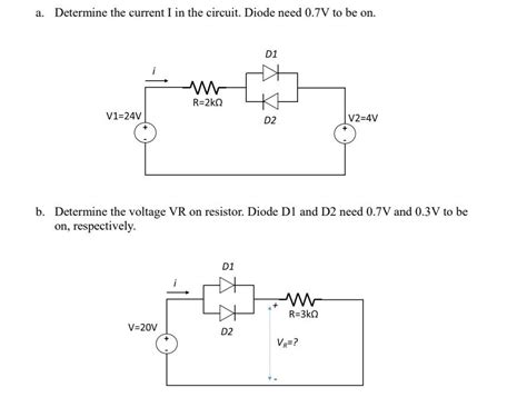 solved a determine the current i in the circuit diode need