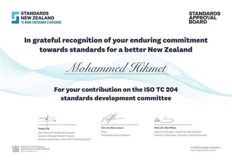 Congratulations To Our Esteemed Leader Mohammed Hikmet On His Recognition From Standards New