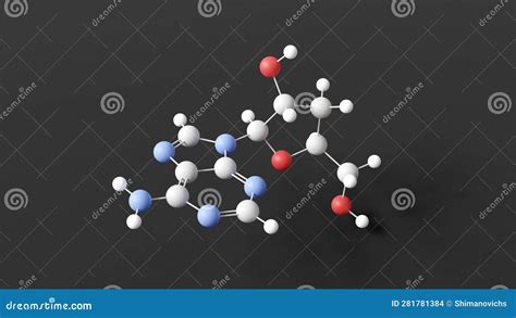 Adenosine Molecular Structure 3d Model Molecule C10h13n5o4 Structural Chemical Formula View