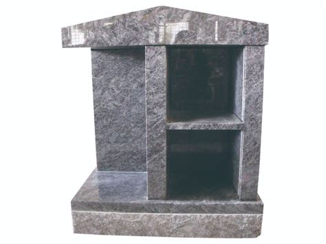 Two Niche Columbarium Memorials In Bahama Blue Granite Stone Blue