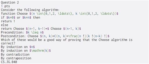Solved Question 2 1 Pts Consider The Following Algorithm Chegg
