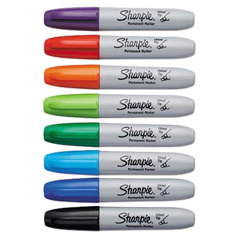 Sharpie 38250pp Assorted 8 Color Chisel Tip Permanent Marker Set 8 Pack