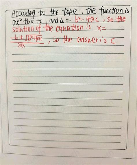 Solved Fill In The Missing Steps For The Derivation Of The Quadratic
