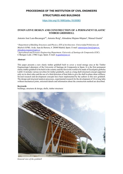 Pdf Innovative Design And Construction Of A Permanent Elastic Timber