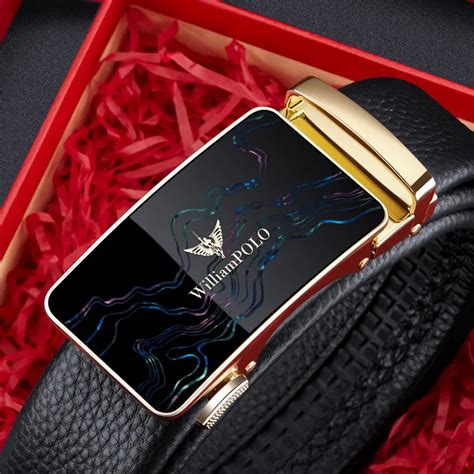 Cintur N De Negocios De Cuero Genuino Para Hombres Hebilla Autom Tica Cintur N De Moda