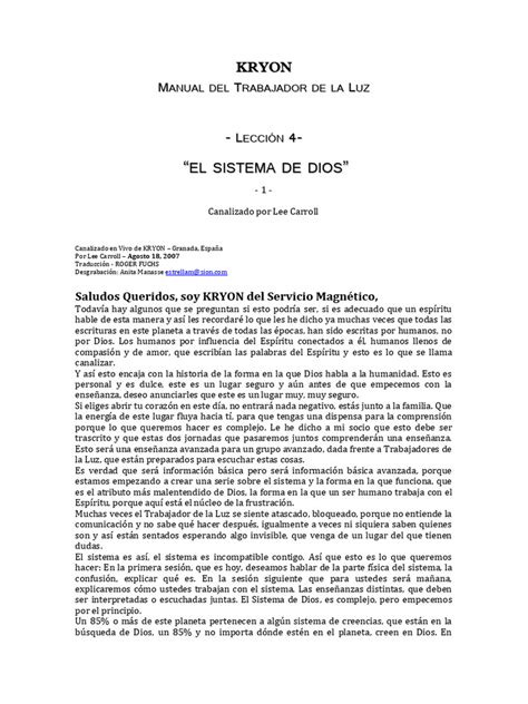 Kryon El Sistema De Dios Pdf