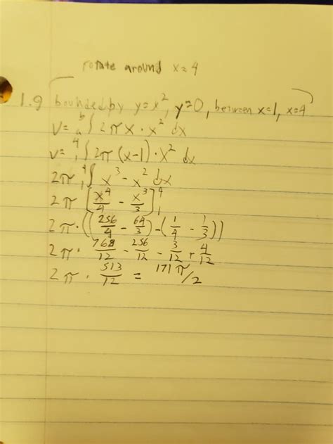 Integral Calculus Answer Check Rotate The Region Defined By Yx2 And