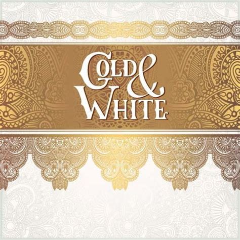 흰색 장식 배경 벡터와 골드 레이스 Eps Uidownload