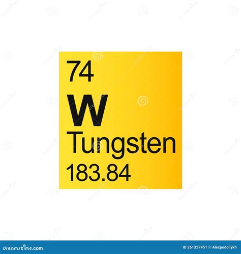 Tungsten Chemical Element Of Mendeleev Periodic Table On Yellow Background Cartoon Vector Tungsten Chemical Element Of Mendeleev Periodic Table On Yellow Background Cartoon Vector