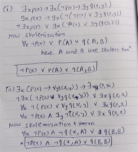 Solved Convert The Following First Order Formulas To Clausal Form