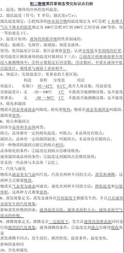 第四章物态变化知识点归纳 word文档在线阅读与下载 无忧文档