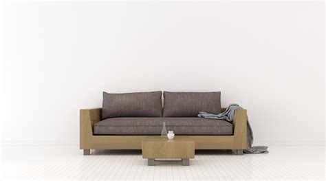 흰색 벽 배경에 회색 소파와 사이드 테이블과 현대적인 고급 거실의 관점 미니멀 3d 렌더링 0명에 대한 스톡 사진 및 기타 이미지 Istock